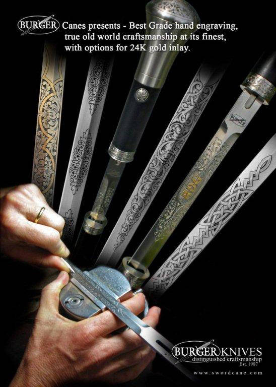 Custom Canes | Burger Sword Canes - Walking Sticks