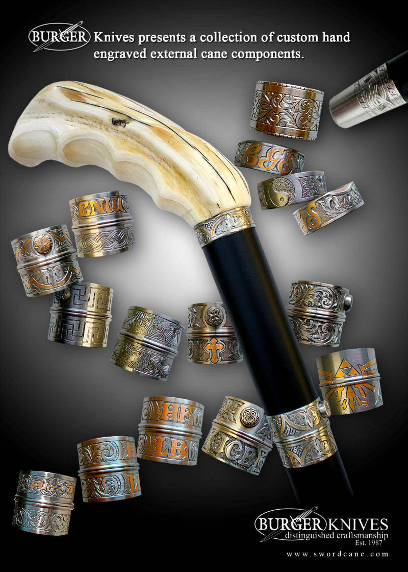 Custom Canes | Burger Sword Canes - Walking Sticks