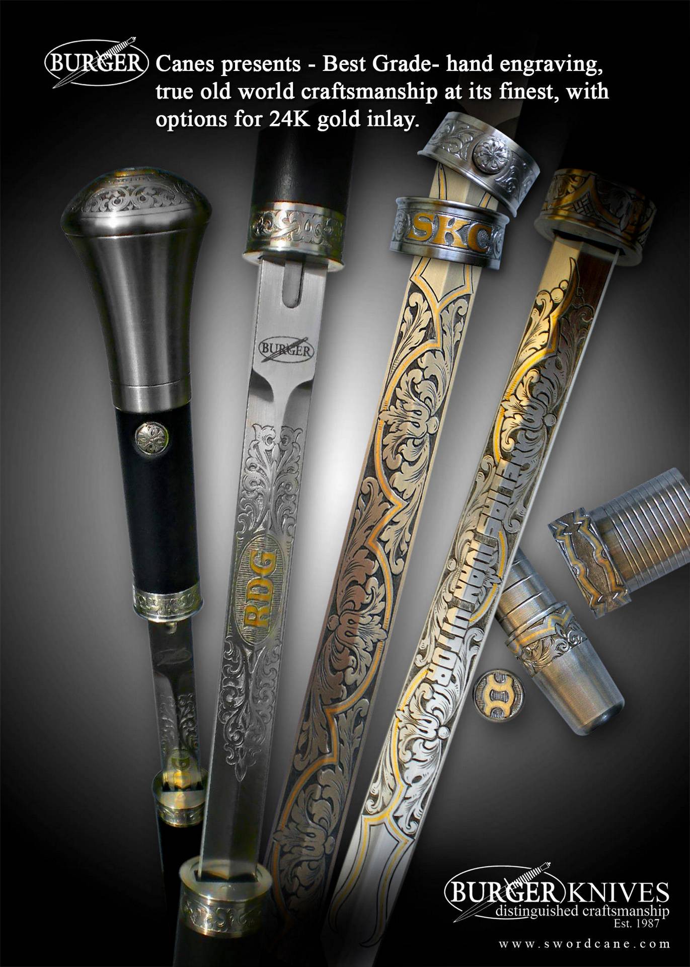 Custom Canes | Burger Sword Canes - Walking Sticks