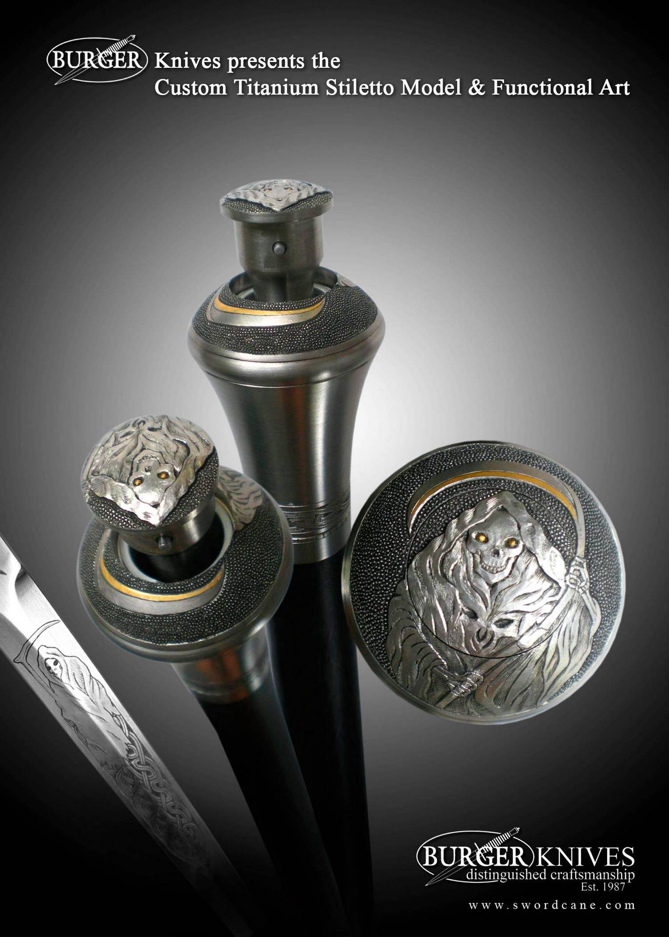 Custom Canes | Burger Sword Canes - Walking Sticks