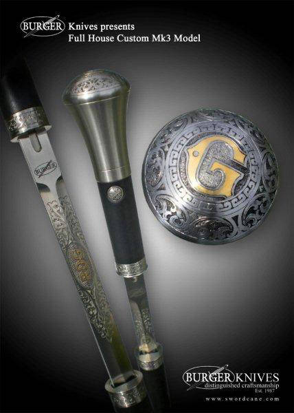 Custom Canes | Burger Sword Canes - Walking Sticks