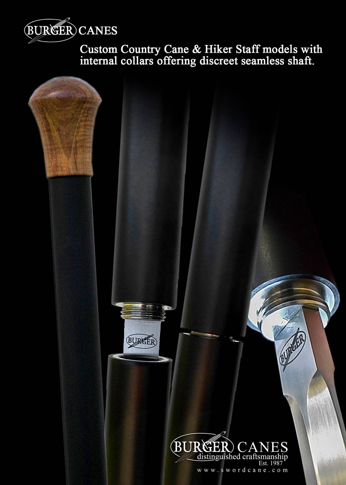 Country Cane | Burger Sword Canes - Walking Sticks