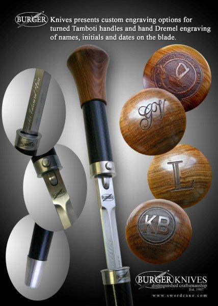 Custom Canes | Burger Sword Canes - Walking Sticks